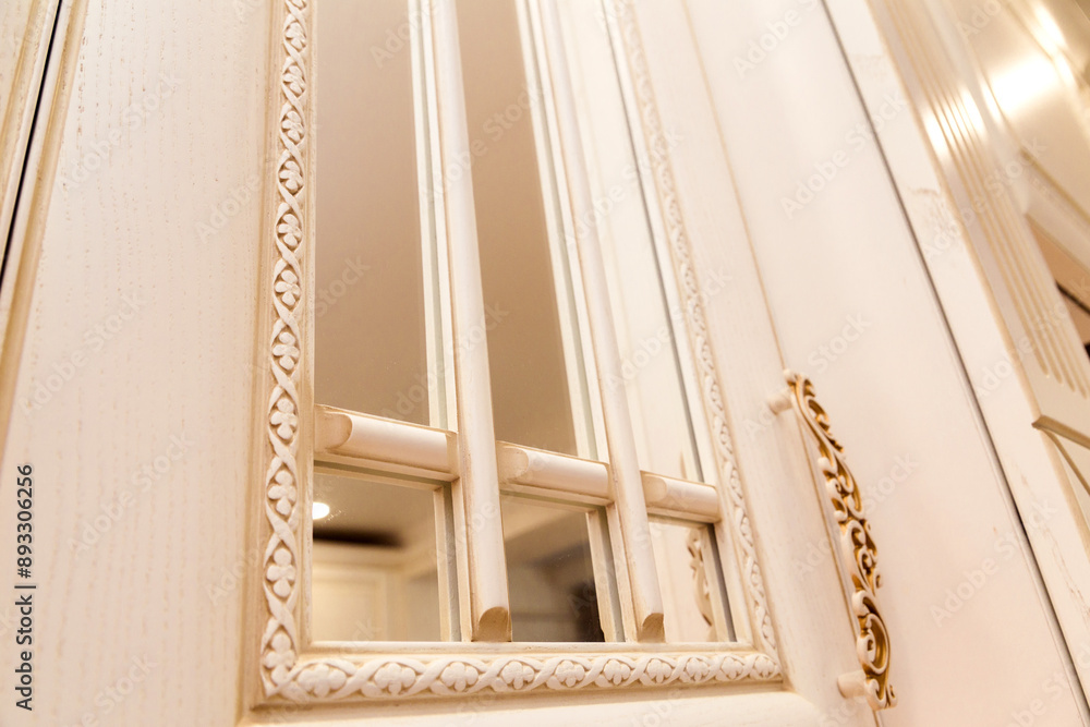 Intricate Cabinet Door Design. Horizontal photo. Close-up of an ...