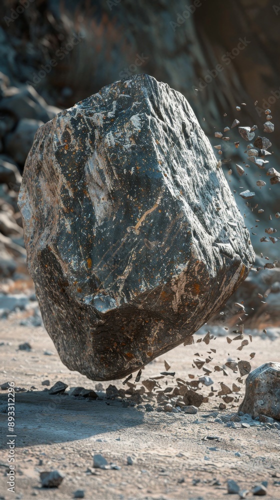 Explosive Geological Phenomenon: Massive Boulder Shatters with Dynamic ...