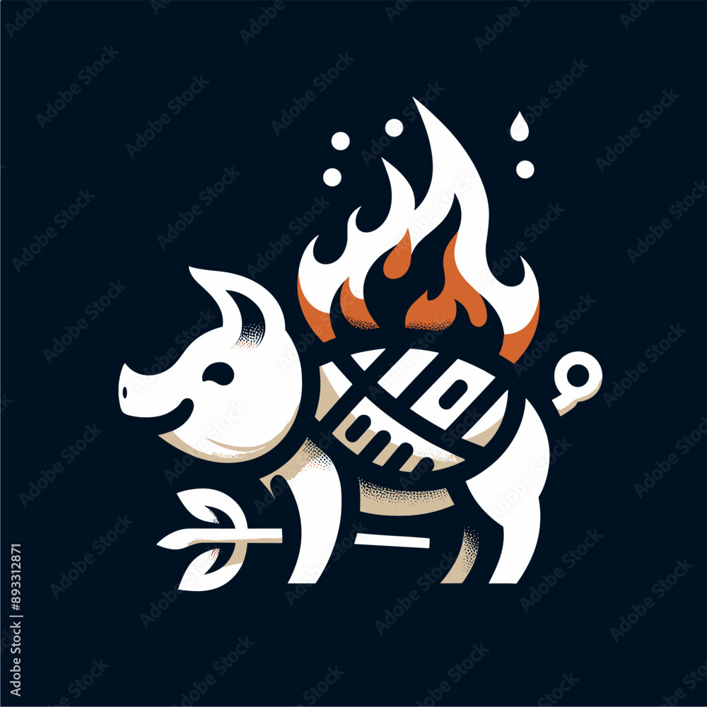 Stylish charcoal-grilled pork logos. Bold designs featuring pigs ...