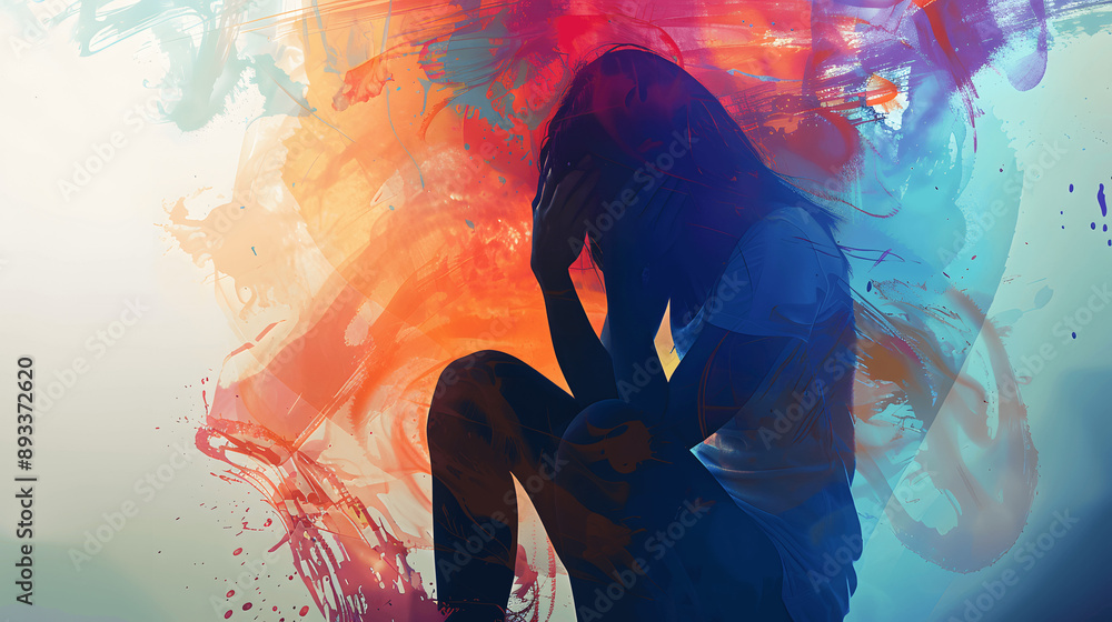 Abstracts of human portraits showing different human emotions and ...