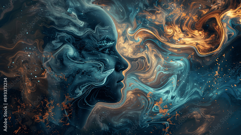 Abstracts of human portraits showing different human emotions and ...