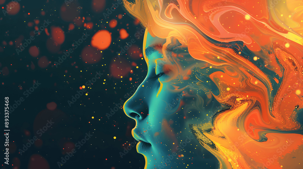 Abstracts of human portraits showing different human emotions and ...