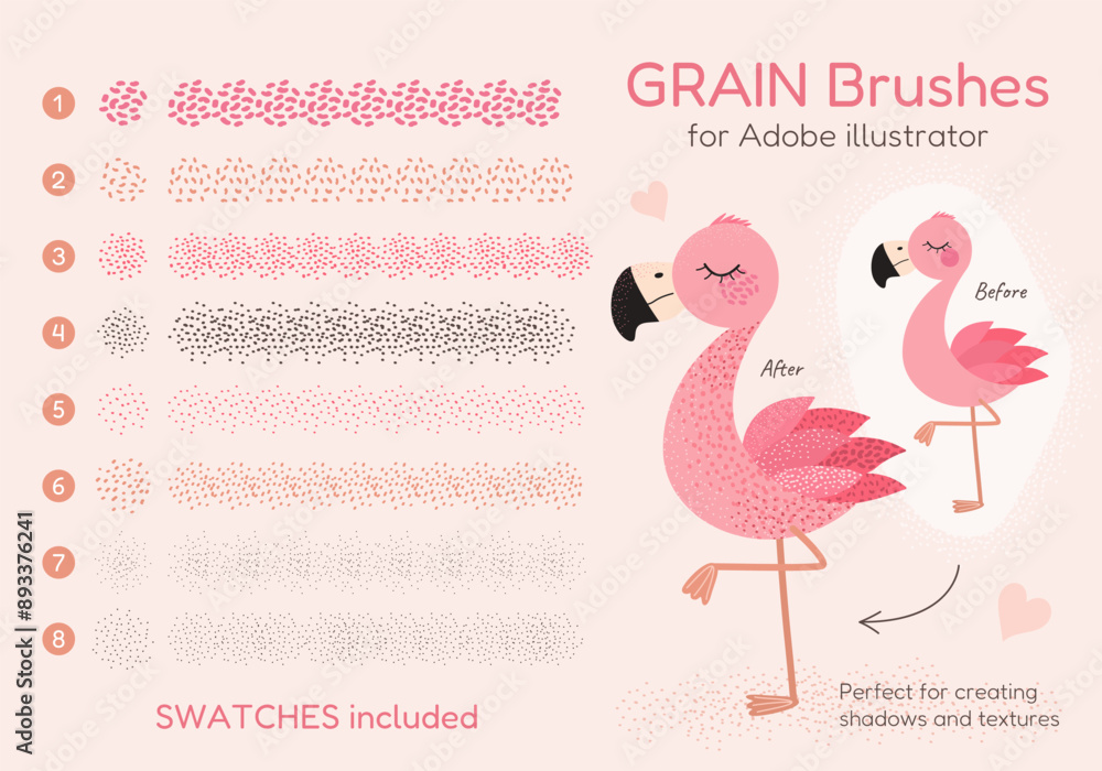 Grain scatter brushes. Set of abstract grunge brushes. Creative ...