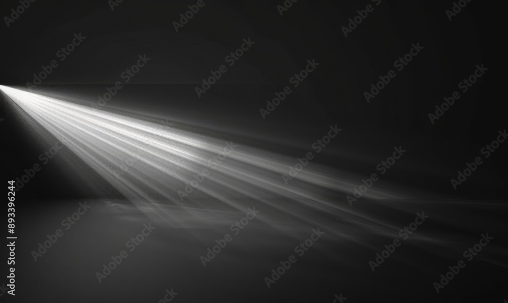 Elegant Beam of Light Emerging on Abstract Black Background ...