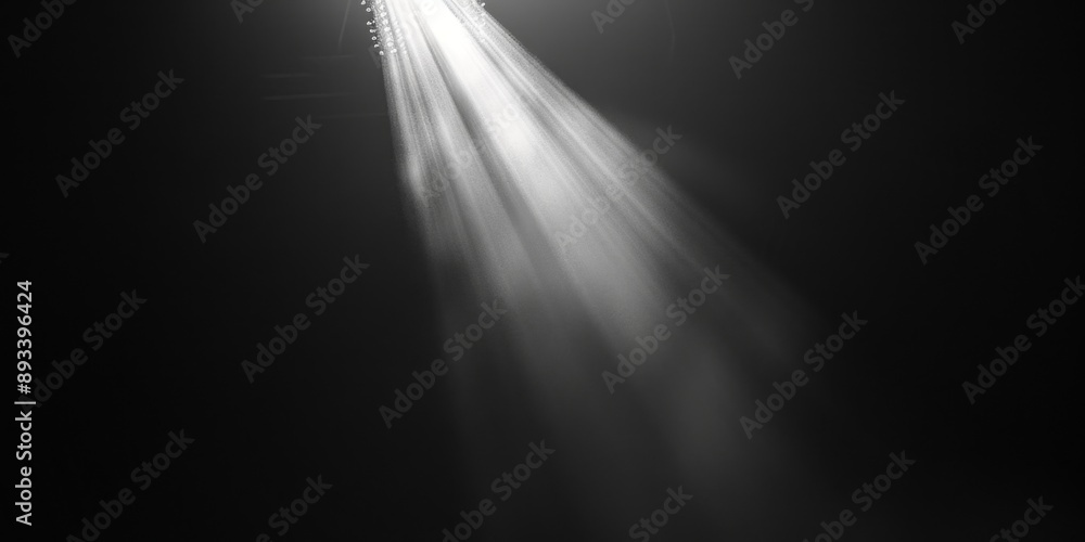 Elegant Beam of Light Emerging on Abstract Black Background ...