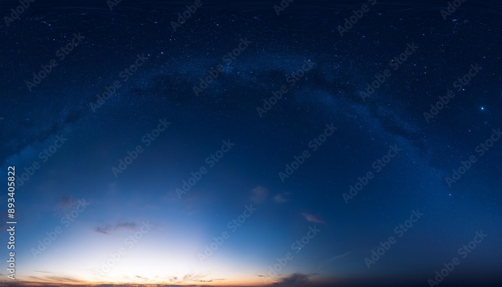 Foto de panorama of a dark blue sunset sky at night with stars hdr ...