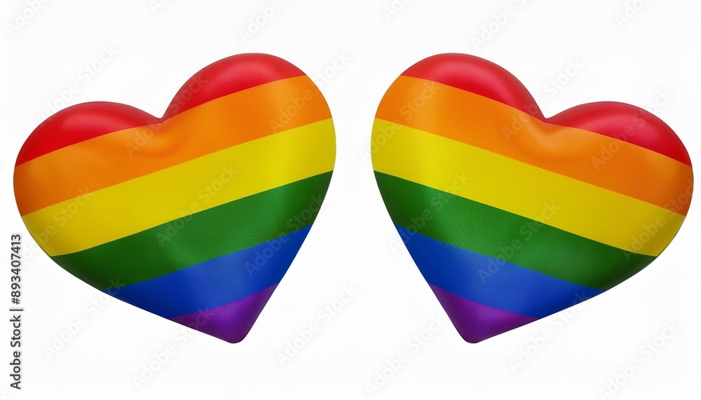 isolated striped hearts on a transparent background for lgbtqia pride ...