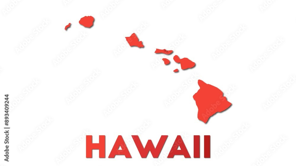 Hawaii map showing regions. Animated us state map with title. 4k ...