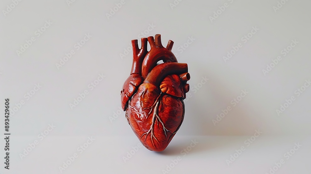 Full body shot photo of a vivid, cartoon-like human heart depiction ...