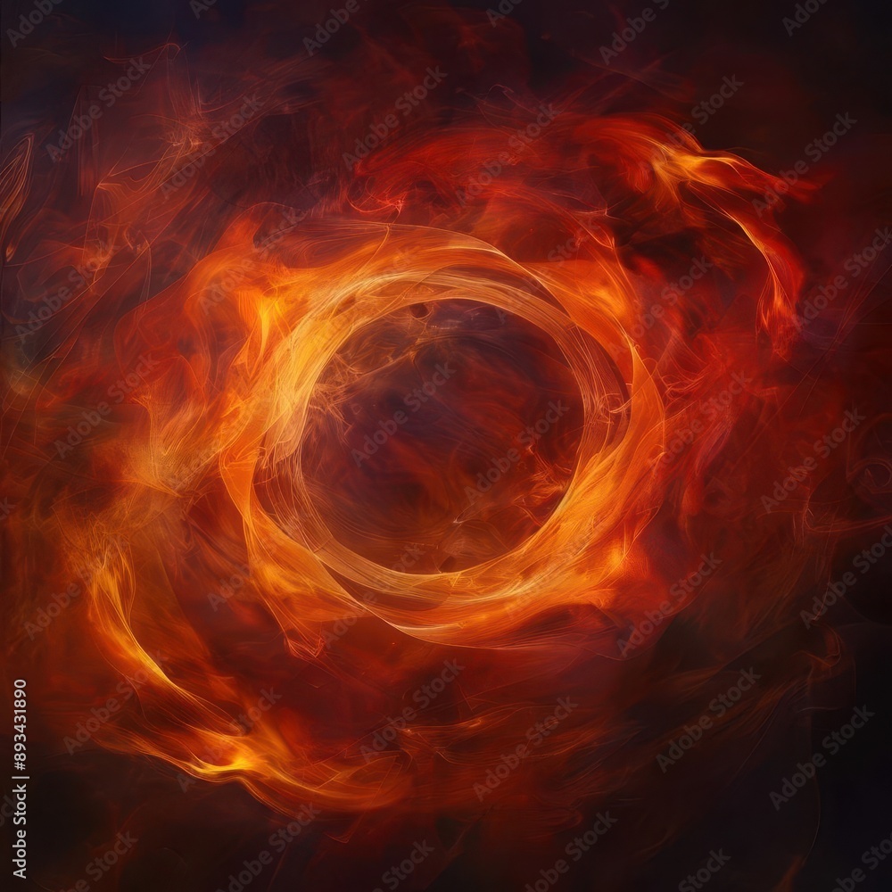 mesmerizing vortex of swirling orange and red smoke forming a mystical ...