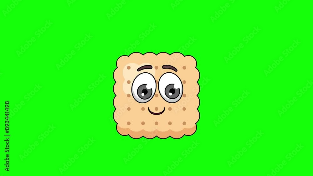 cracker cartoon with a smiling face with heart eyes, emoji emoticon ...