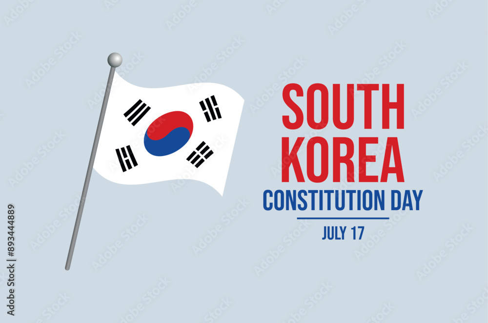 South Korea Constitution Day poster vector illustration. South Korean ...