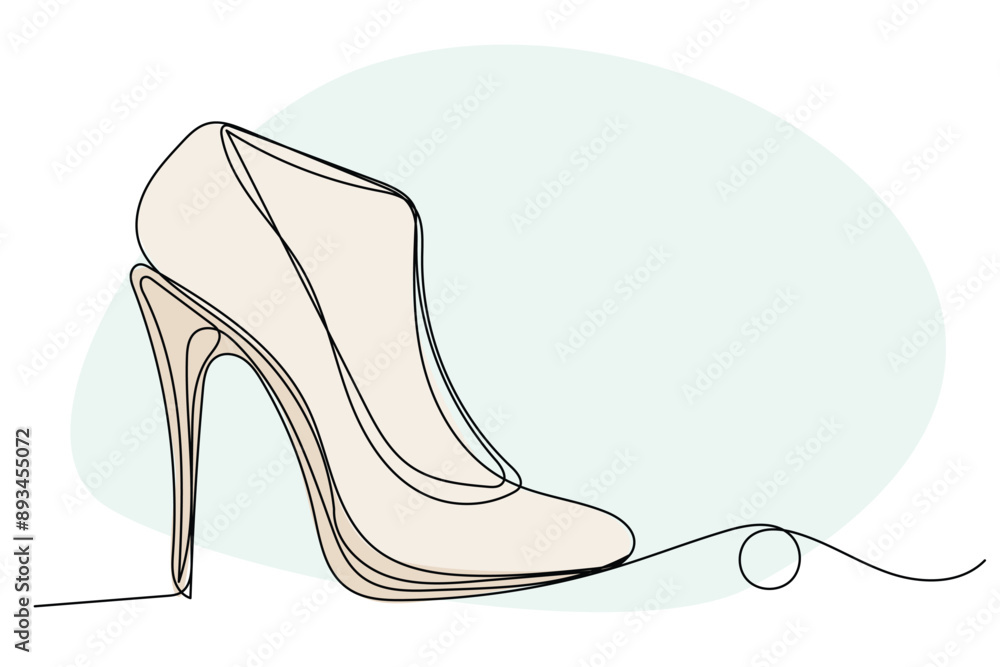 Doodle Shoe Symbol Curve Sketch Silhouette. Doodle Hi Hill Shoe Sketch ...