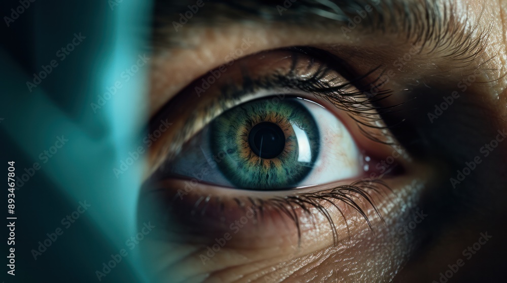 Photograph of a compassionate doctor's eyes, their gaze unwavering as ...