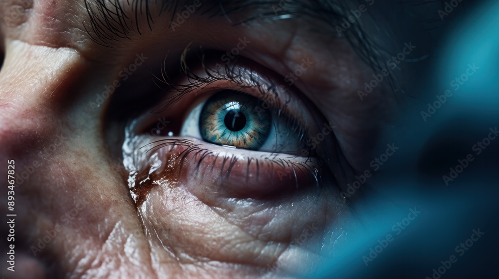 Photograph of a compassionate doctor's eyes, their gaze unwavering as ...