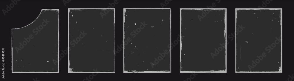 Modern set empty windows with textures. Grunge frames with textures ...