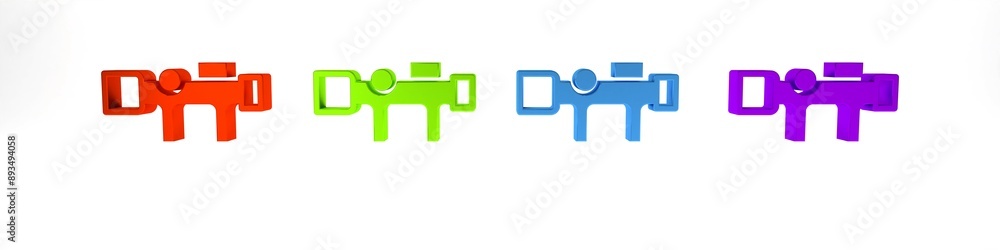 Colorful Sniper optical sight icon isolated on white background. Sniper ...