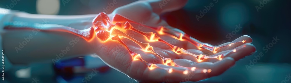 Detailed illustration of severe osteoarthritis in the hand ...