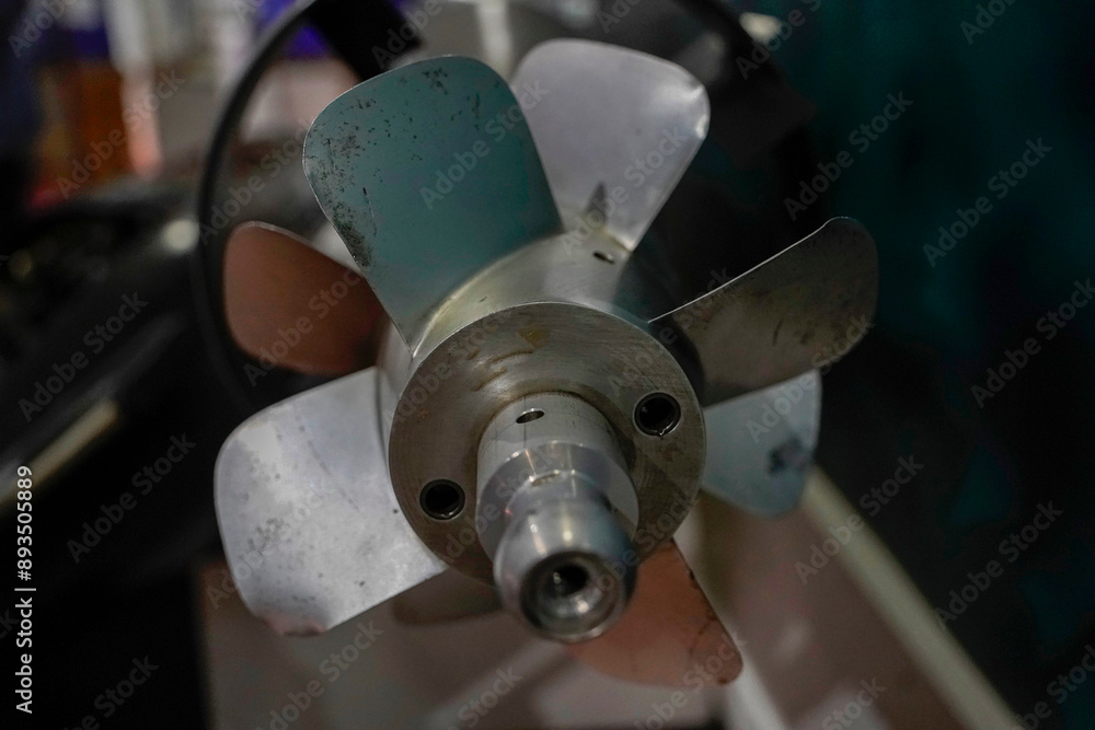 Old torpedo from a warship. Open control of self-propelled weapon with ...