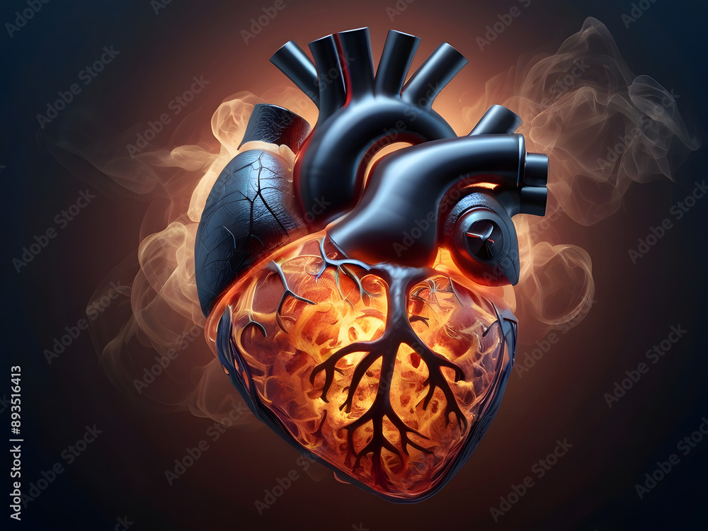 3d rendered illustration of a brain,human heart anatomy,human heart ...