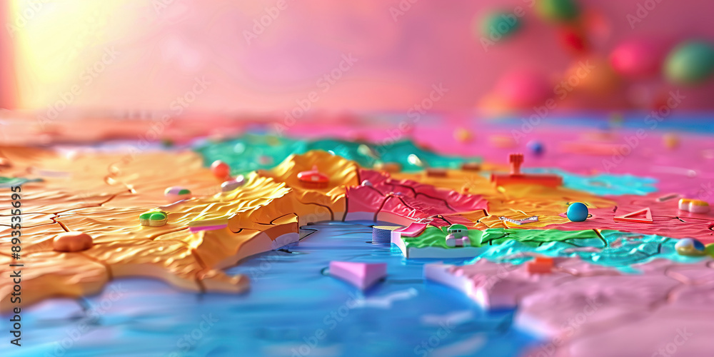 The Fractured Mosaic: A map of a war-torn country, marked by sectors of ...