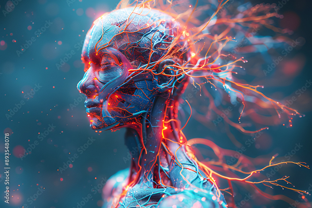 Header body model Human nervous system red cell structure in medical ...