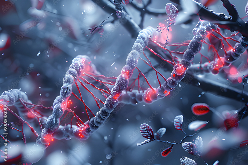 Human DNA system cell structure in medical science graphic style grey ...