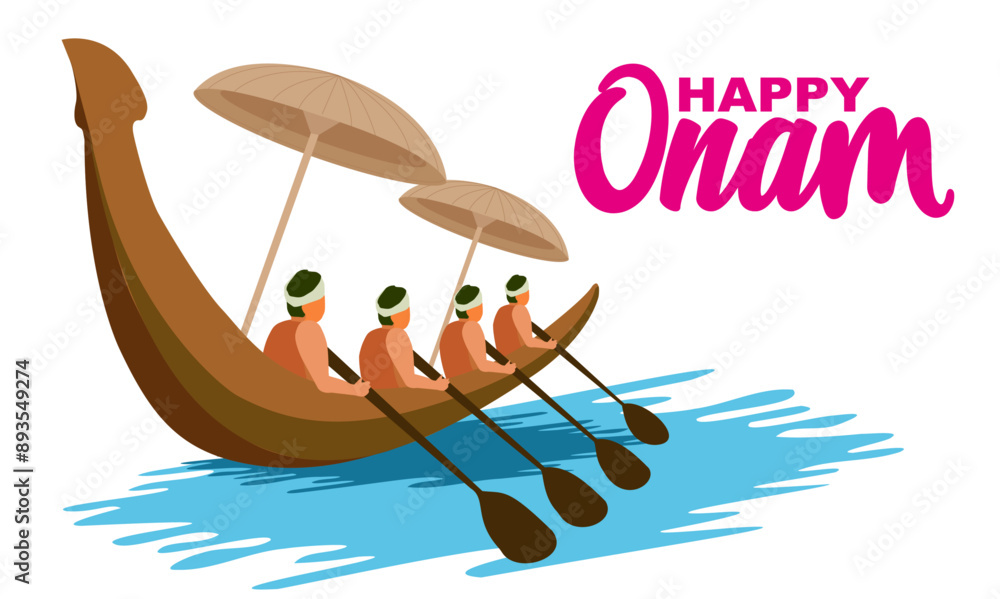 Kerala Onam Greeting Card. Vallam kali Kerala traditional boat race ...