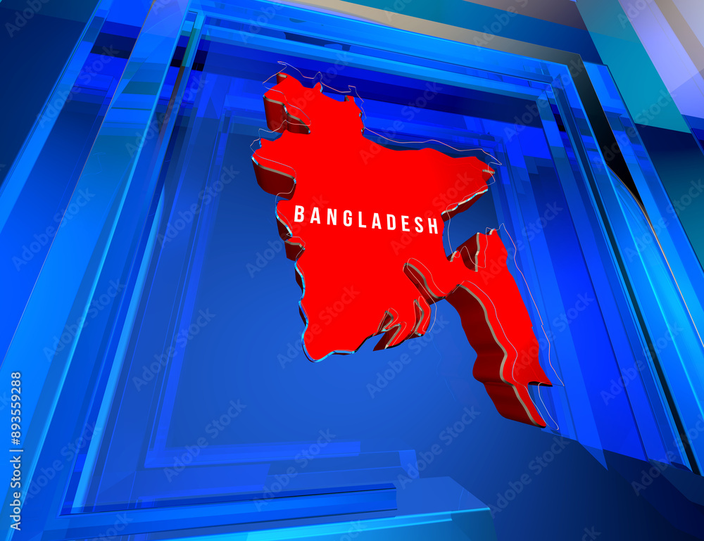 Bangladesh map design with red and blue background Stock Illustration ...