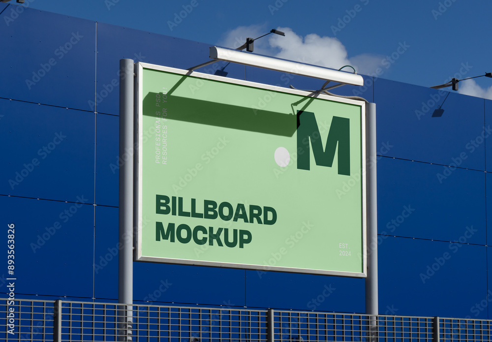 Horizontal Billboard in Front of The Building Mockup Stock Template ...