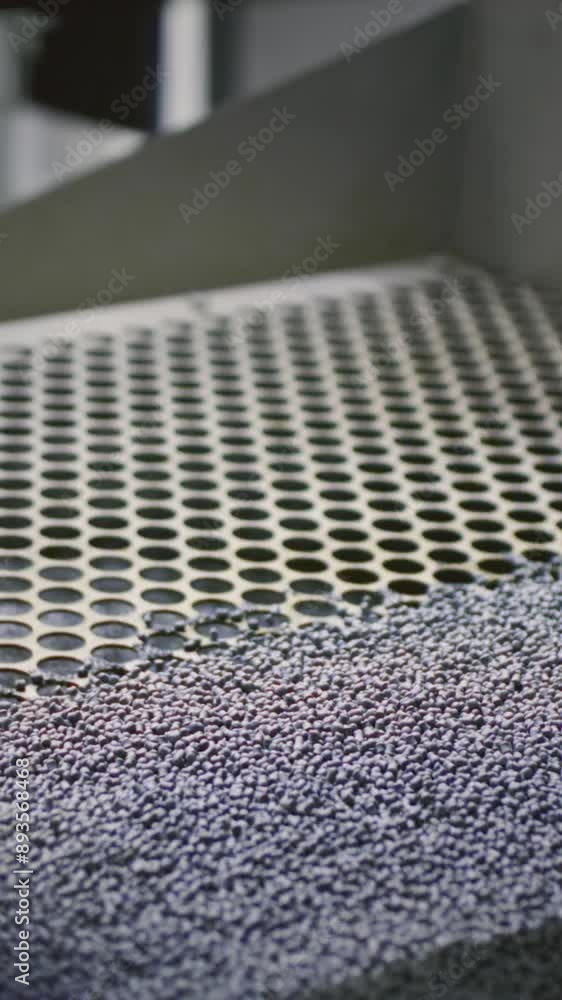Granules pass through mesh emerging refined and uniform for production ...