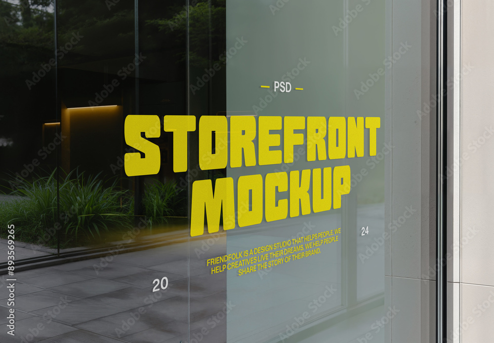 Perspective View Storefront Mockup Stock Template | Adobe Stock