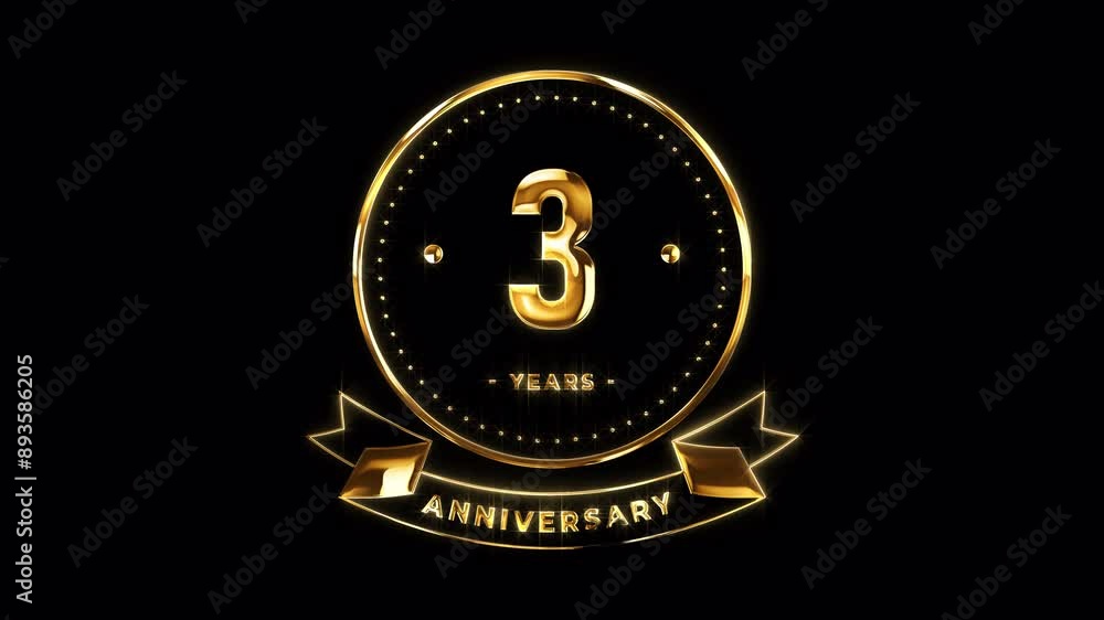 3rd Anniversary Celebration. Happy 3 Years Anniversary Animation in ...