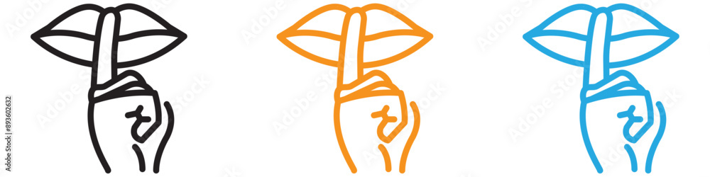 Poster Please do quite pssst icon vector logo set collection for web ...
