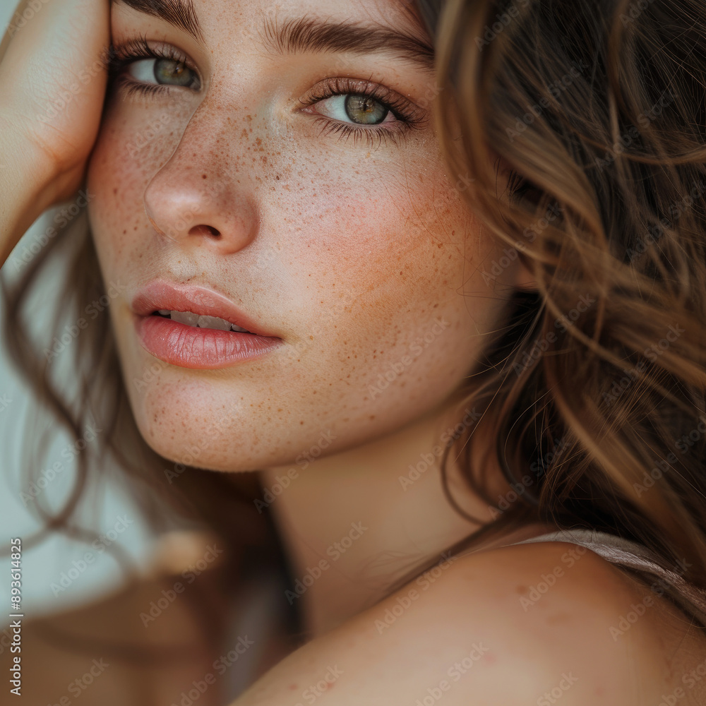 Beautiful woman, very realistic photo portrait of the upper body from ...