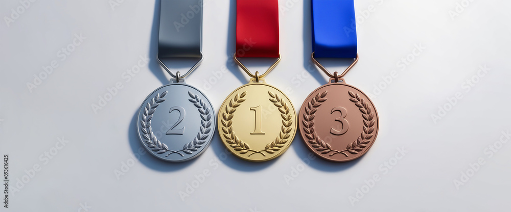 3D Render of Olympic Medals of Winner, Second and Third Place Isolated ...