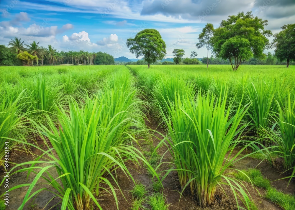 Green vetiver grass field Vetiver System is used for soil and water ...