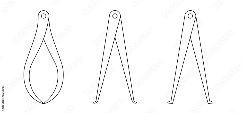 Cartoon caliper, old style calipers. Wood working compasses or ...