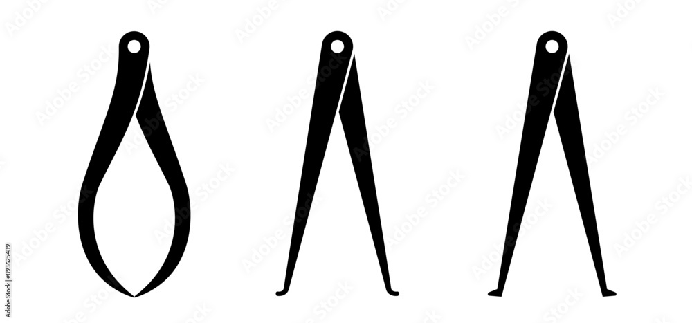 Cartoon caliper, old style calipers. Wood working compasses or ...