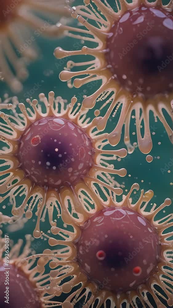 macroscopic macro mucus molecules virus bacterias disease motion design ...