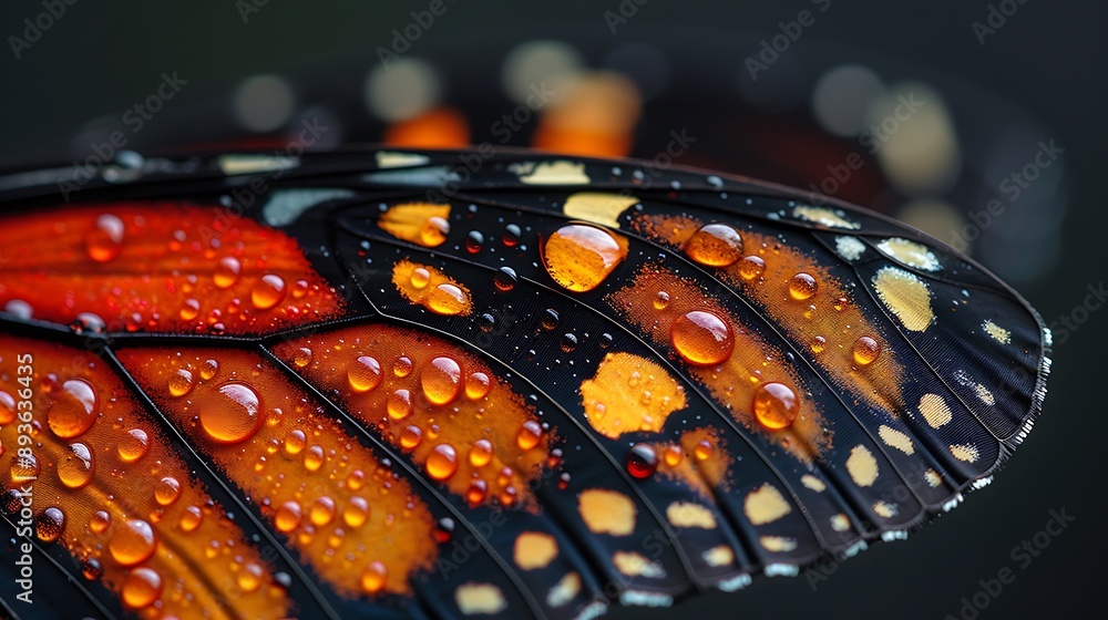 Ultra-detailed photograph of a monarch butterfly wing scale ...