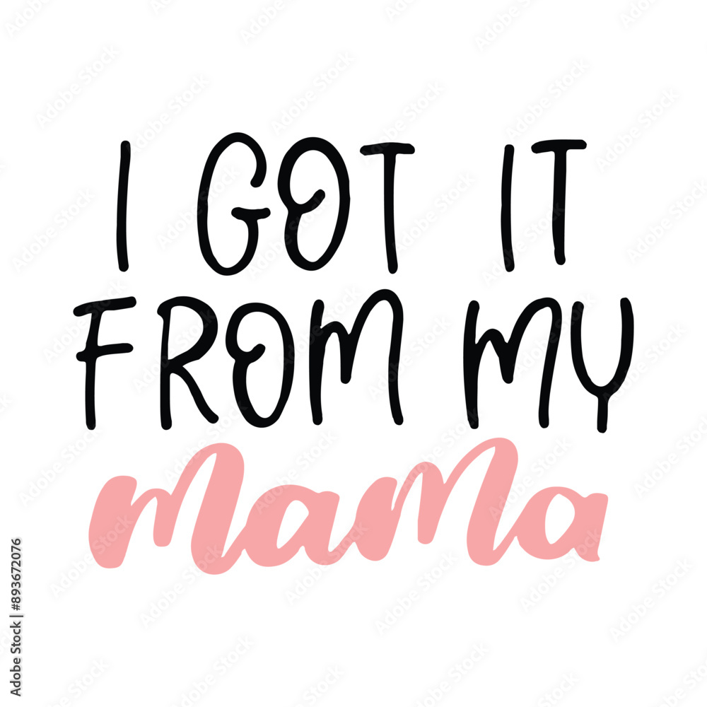 Mama And Me Lettering Quotes. Vector cute typography for baby girl or ...