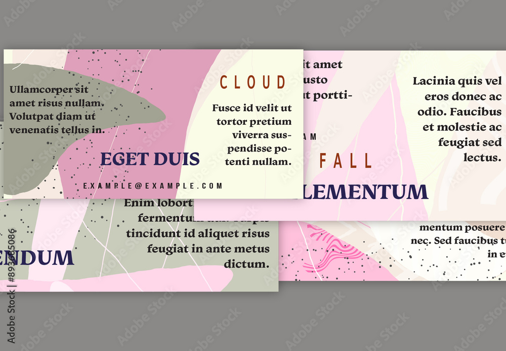Web Banner Layout Overlapping Blobs Textured With Spots And Lines Stock ...