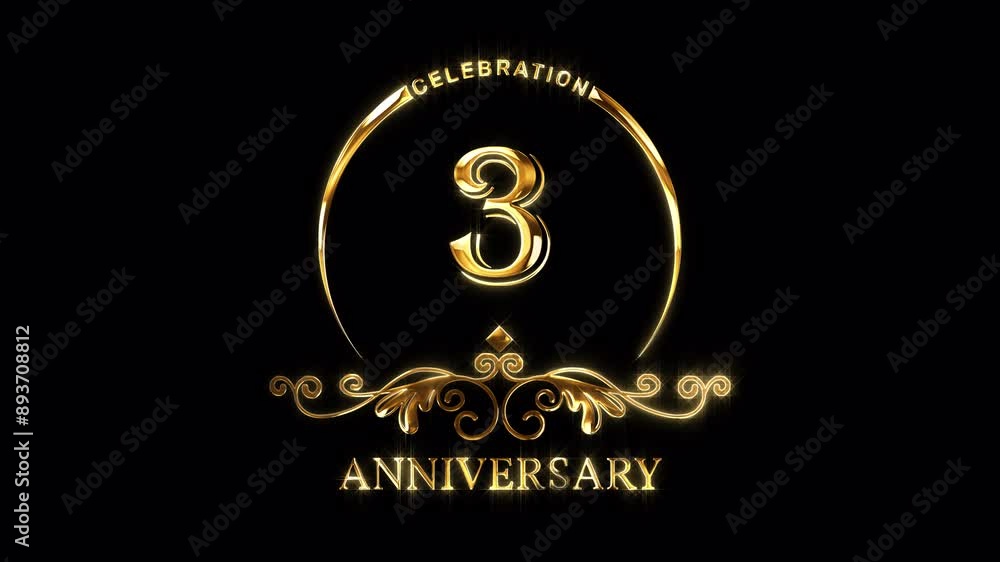 3rd Anniversary Celebration. Happy 3 Years Anniversary Animation in ...