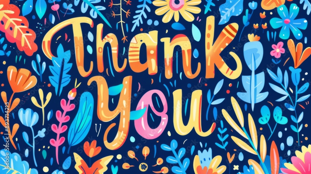 Thank you message card. Elegant floral templates. For flyer, poster ...