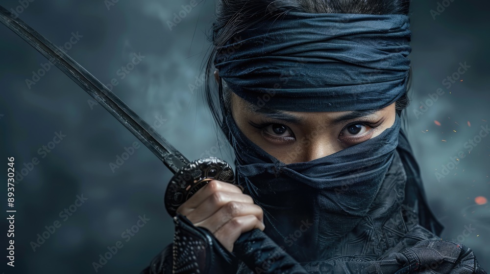 Shadow fighter ninja woman, a master of disguise, covert operations and ...