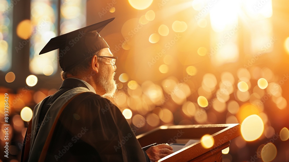 Law school graduation, professors teaching legal principles during ...
