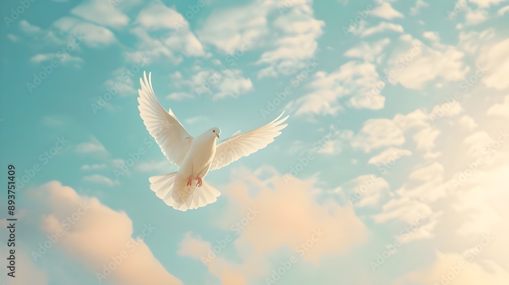 sky funeral background including a white dove and text copy space Stock ...
