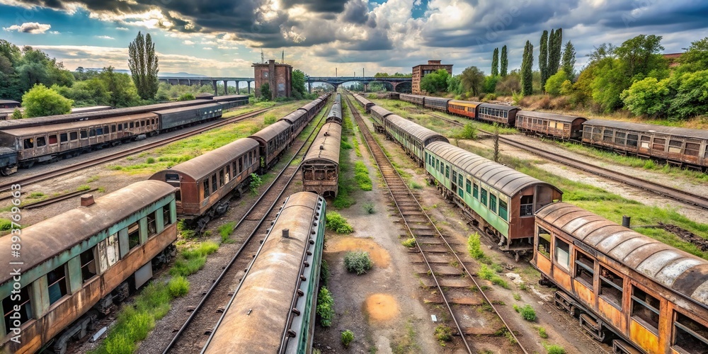 Abandoned soviet era trains in railroad yard in Ukraine, era, soviet ...