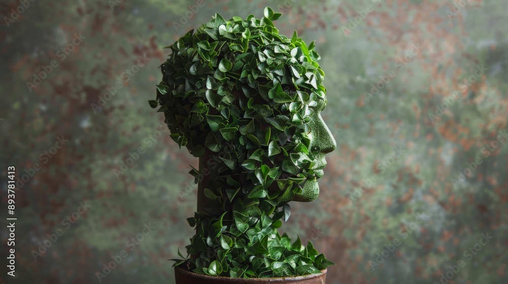 Green Anatomy: Human Body Shapes Made of Leaves Stock Illustration ...